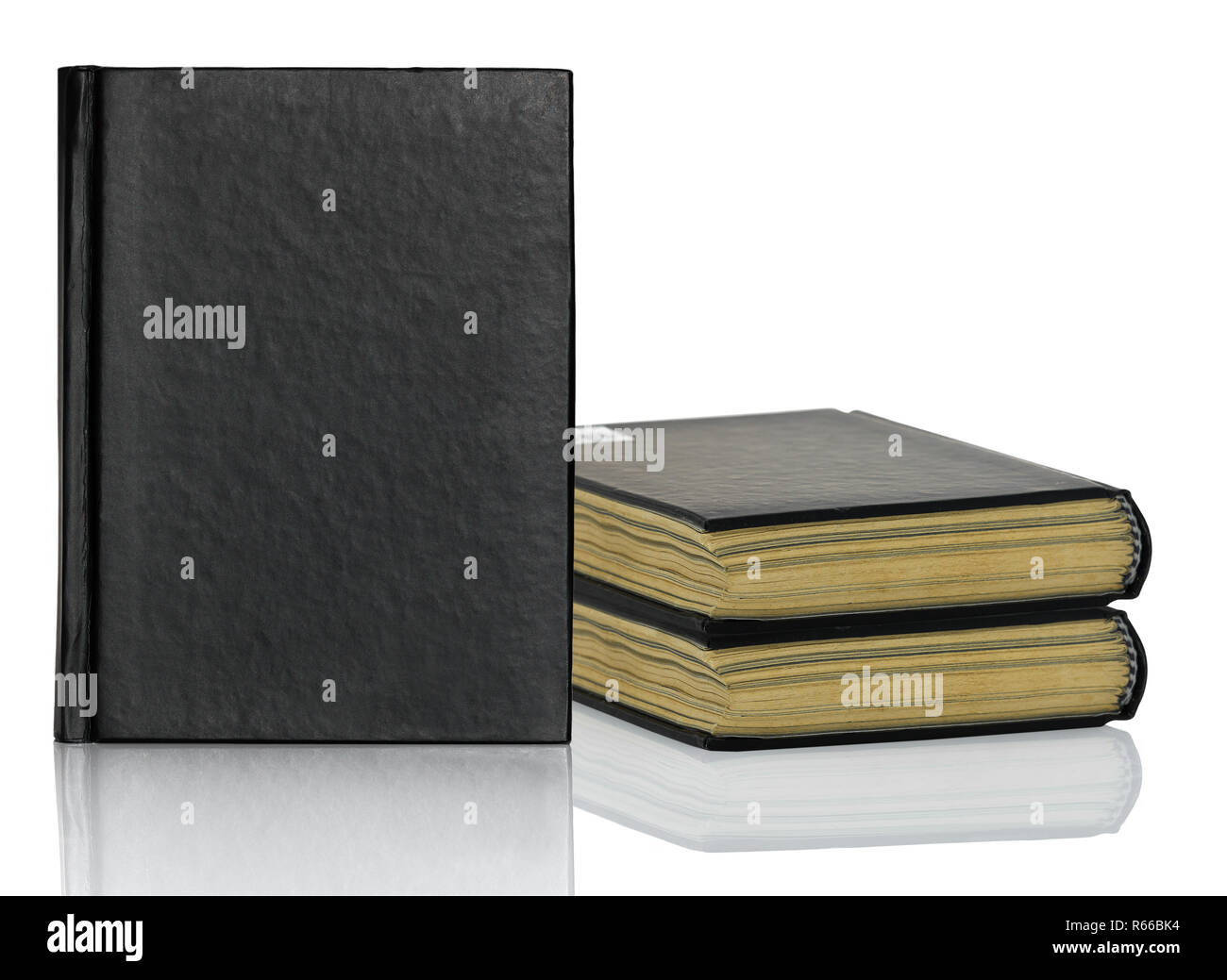 Closed black book with shadow on white background Stock Photo - Alamy