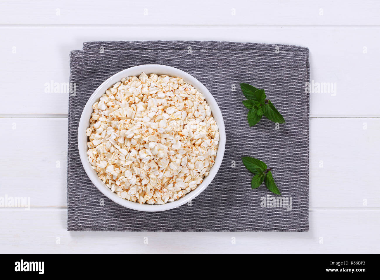 bowl of puffed buckwheat Stock Photo - Alamy