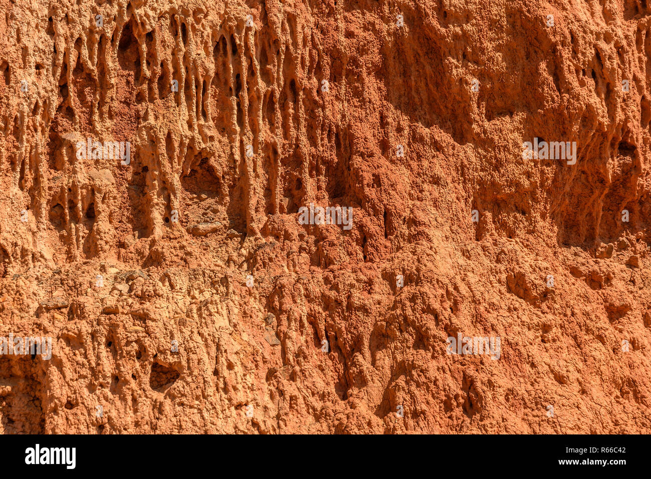 Abstract natural background from texture of the mountain slope with red ...