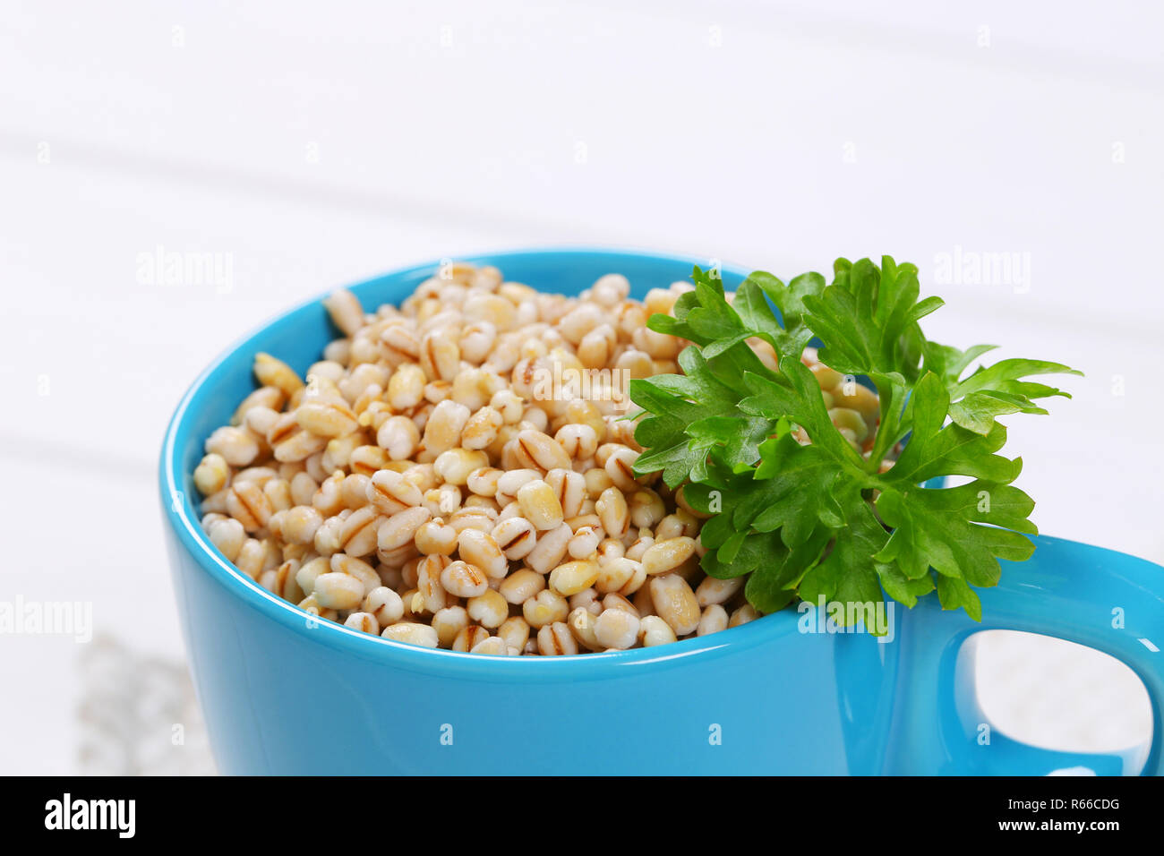 cooked pearl barley Stock Photo - Alamy