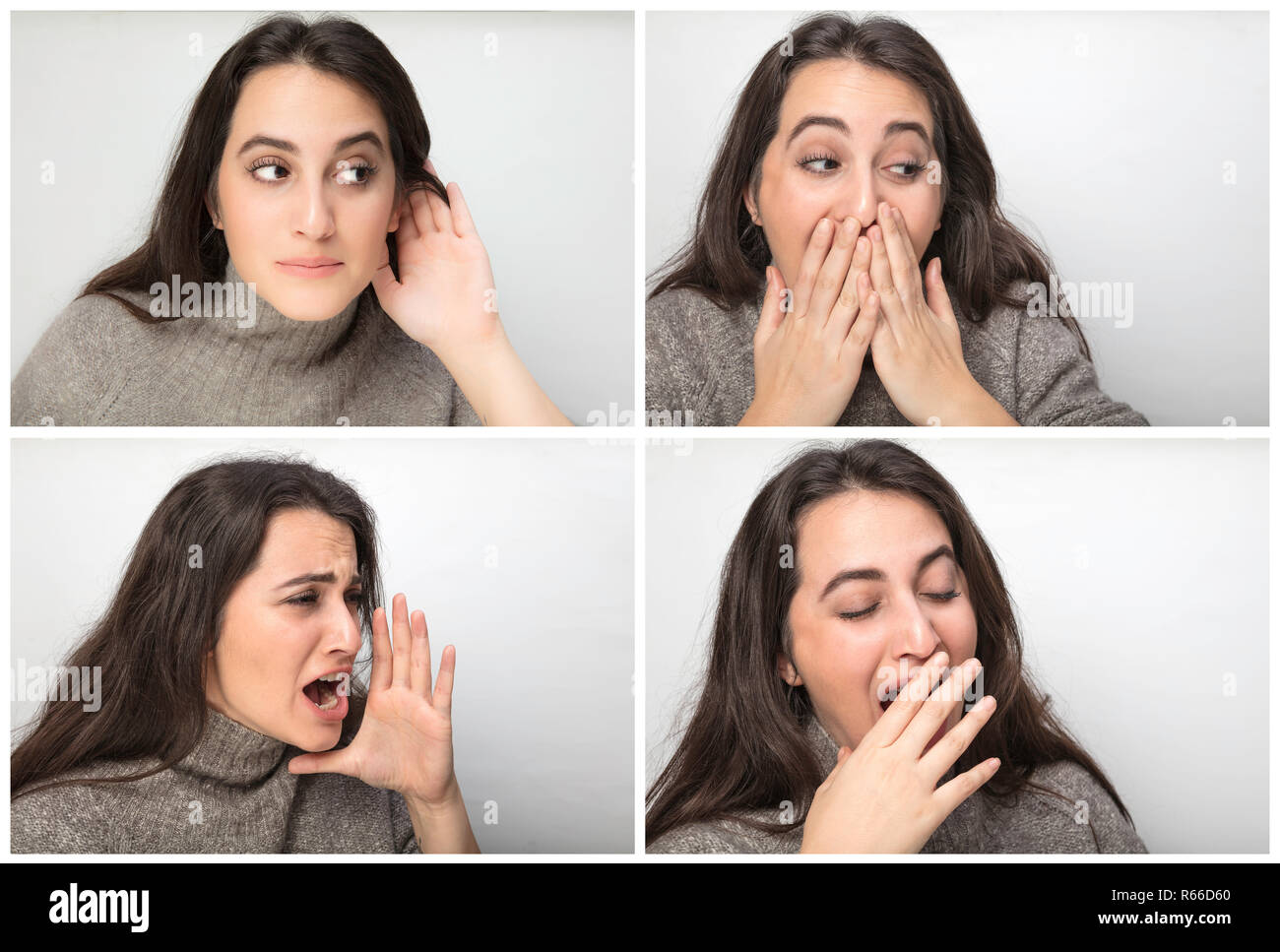 Series of four portraits of a beautiful woman Stock Photo - Alamy