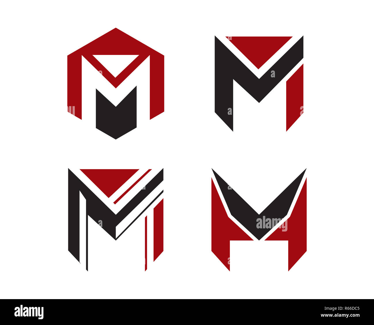 m letter logo template Stock Photo - Alamy