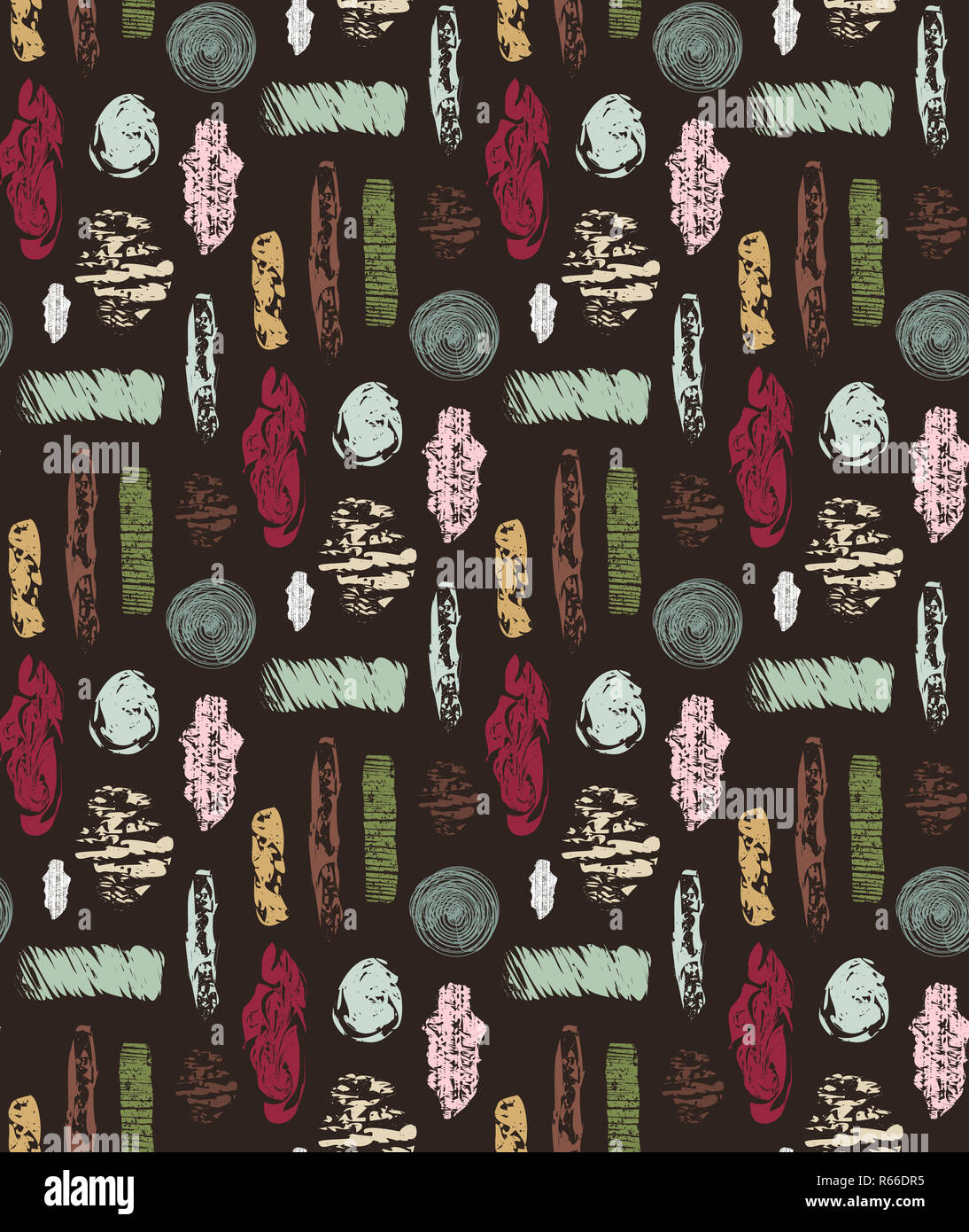 Abstract seamless pattern with textured shapes. Colorful abstract ...