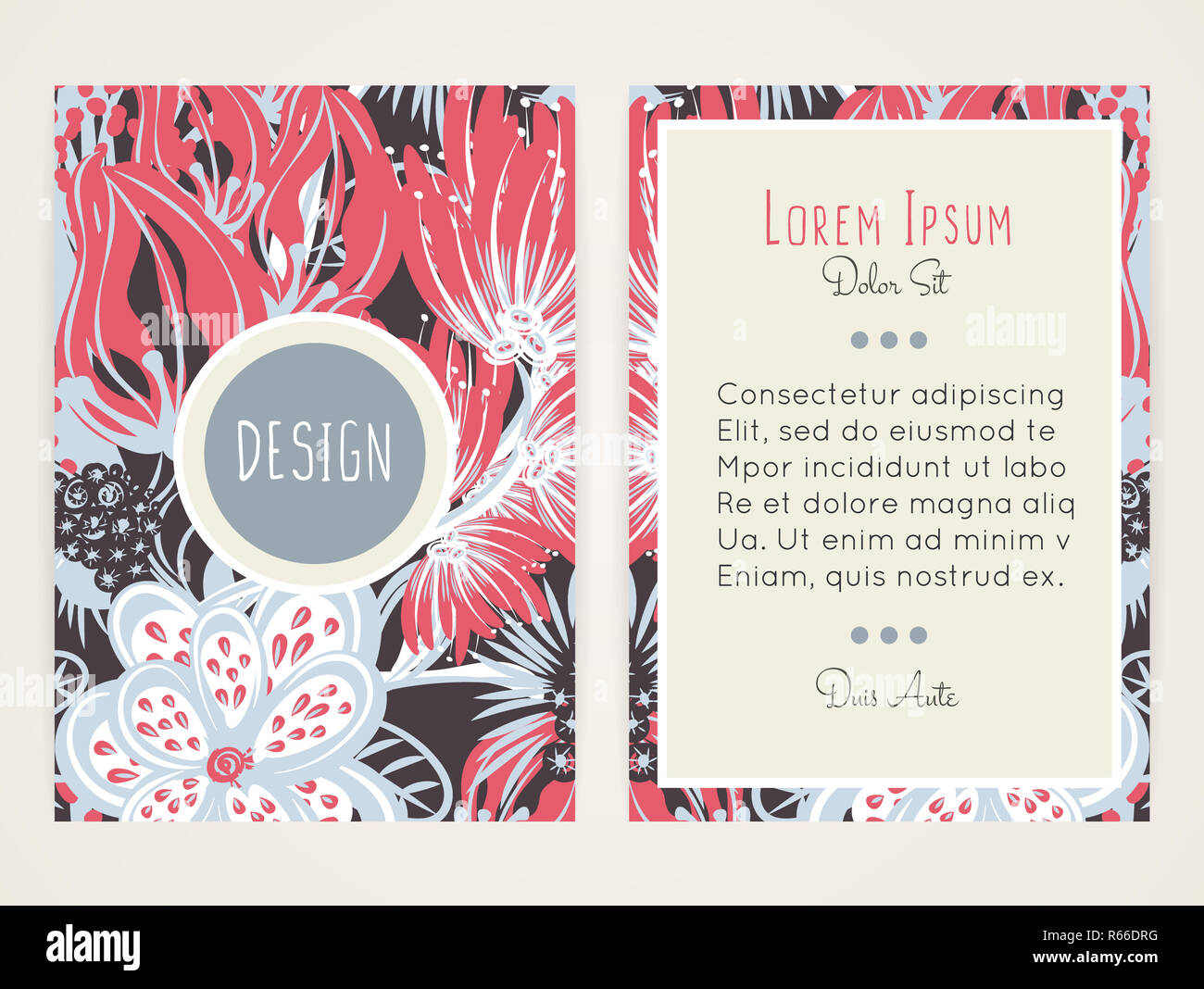 Cover design with floral pattern. Hand drawn creative flowers. Colorful ...