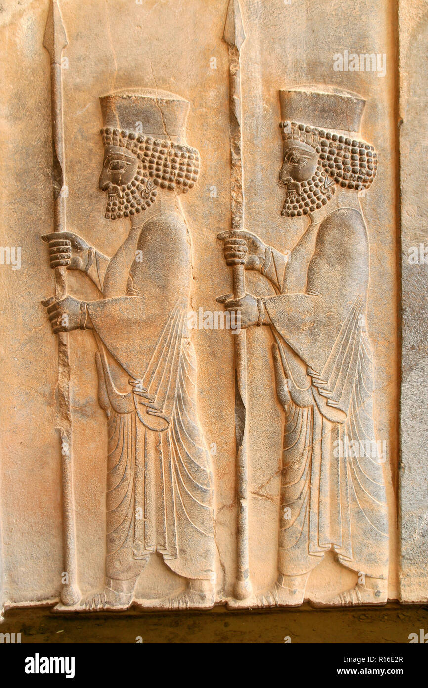 Bas relief in Persepolis Stock Photo - Alamy