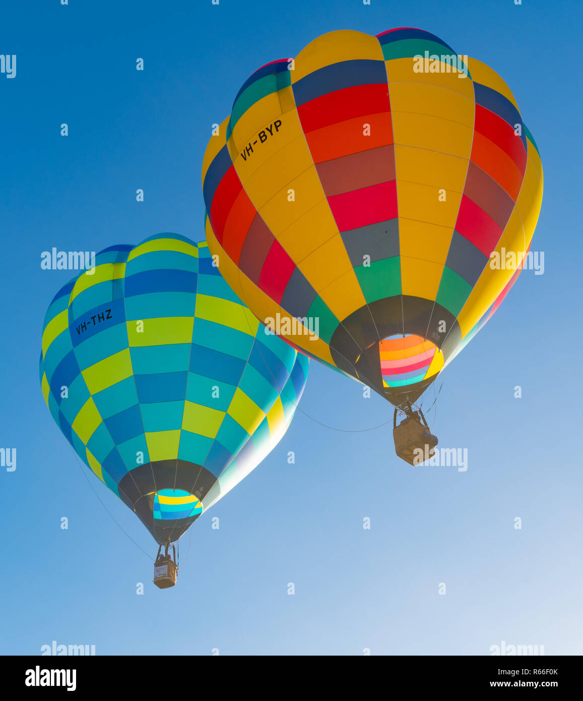 Inflated balloons at King valley hot air balloon festival in Victoria ...
