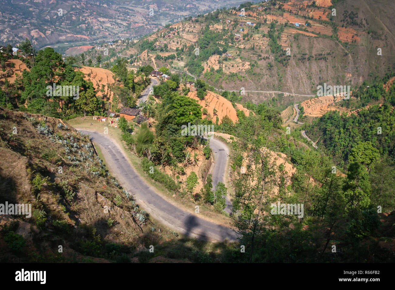 Mountain road in Nepal Stock Photo - Alamy