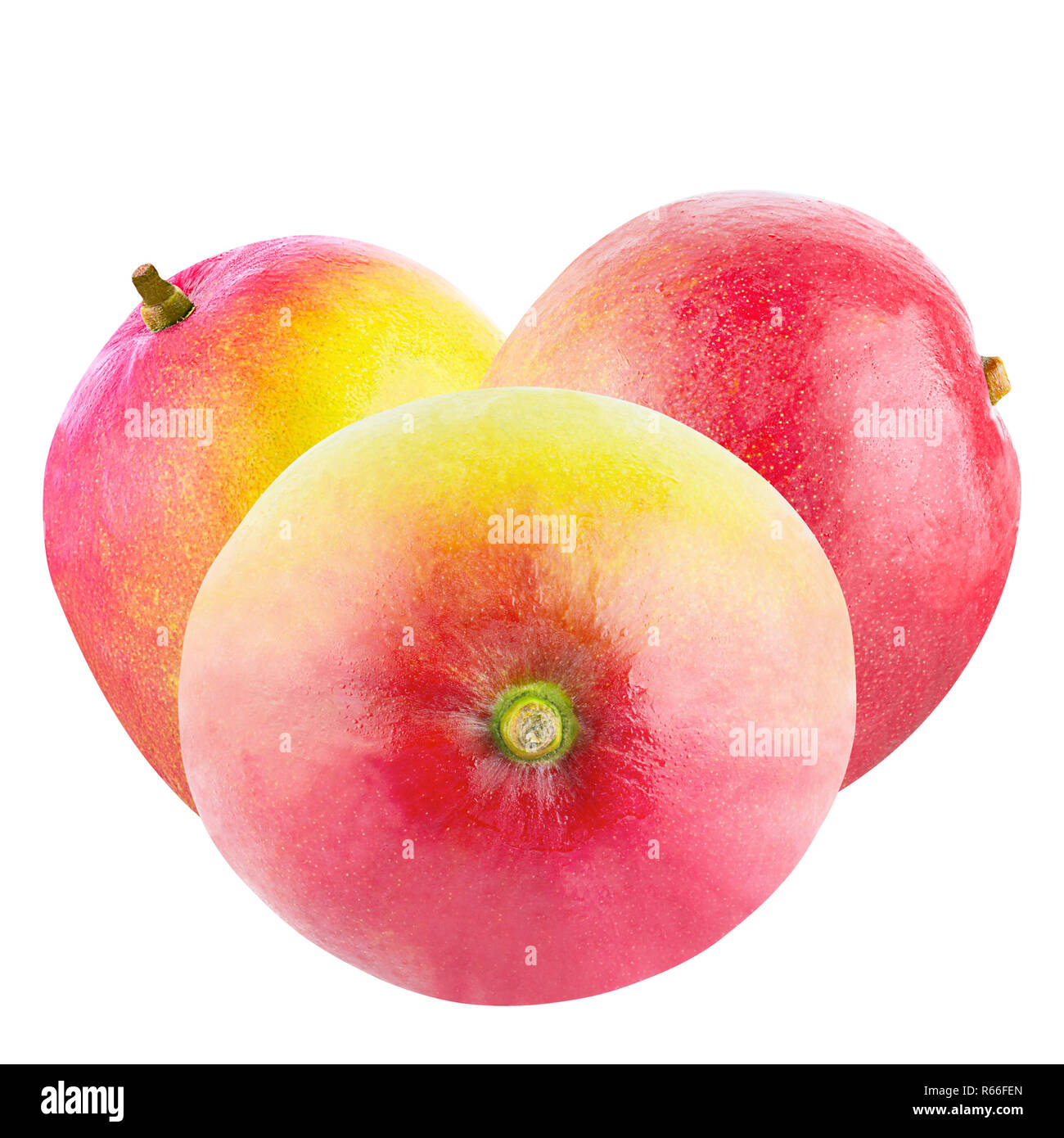 Three whole mango fruit isolated on white Stock Photo - Alamy
