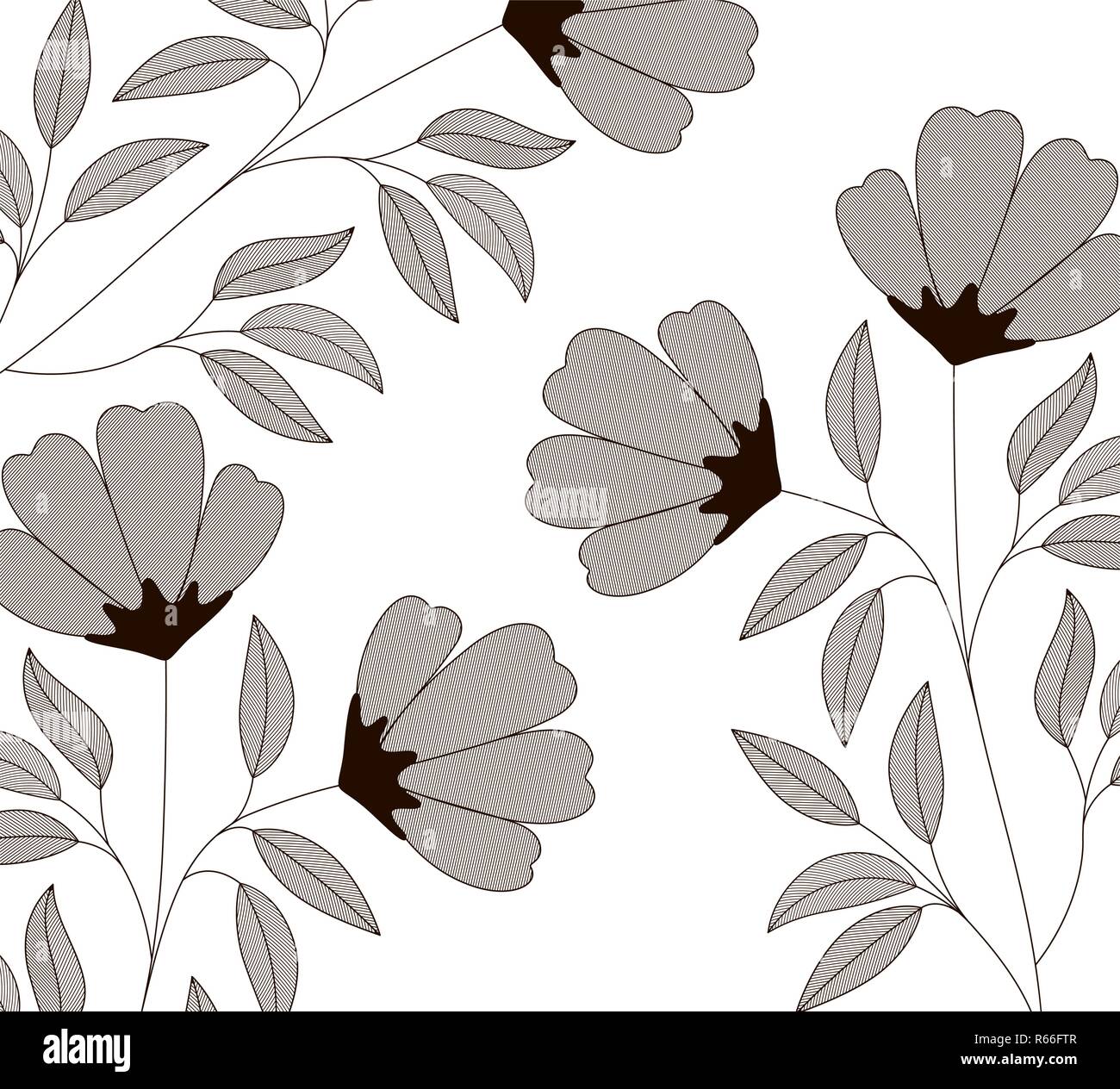 flowers with branches and leaves icon Stock Vector Image & Art - Alamy