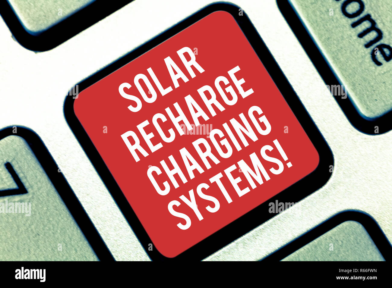 Handwriting text writing Solar Recharge Charging Systems. Concept meaning New innovative ...