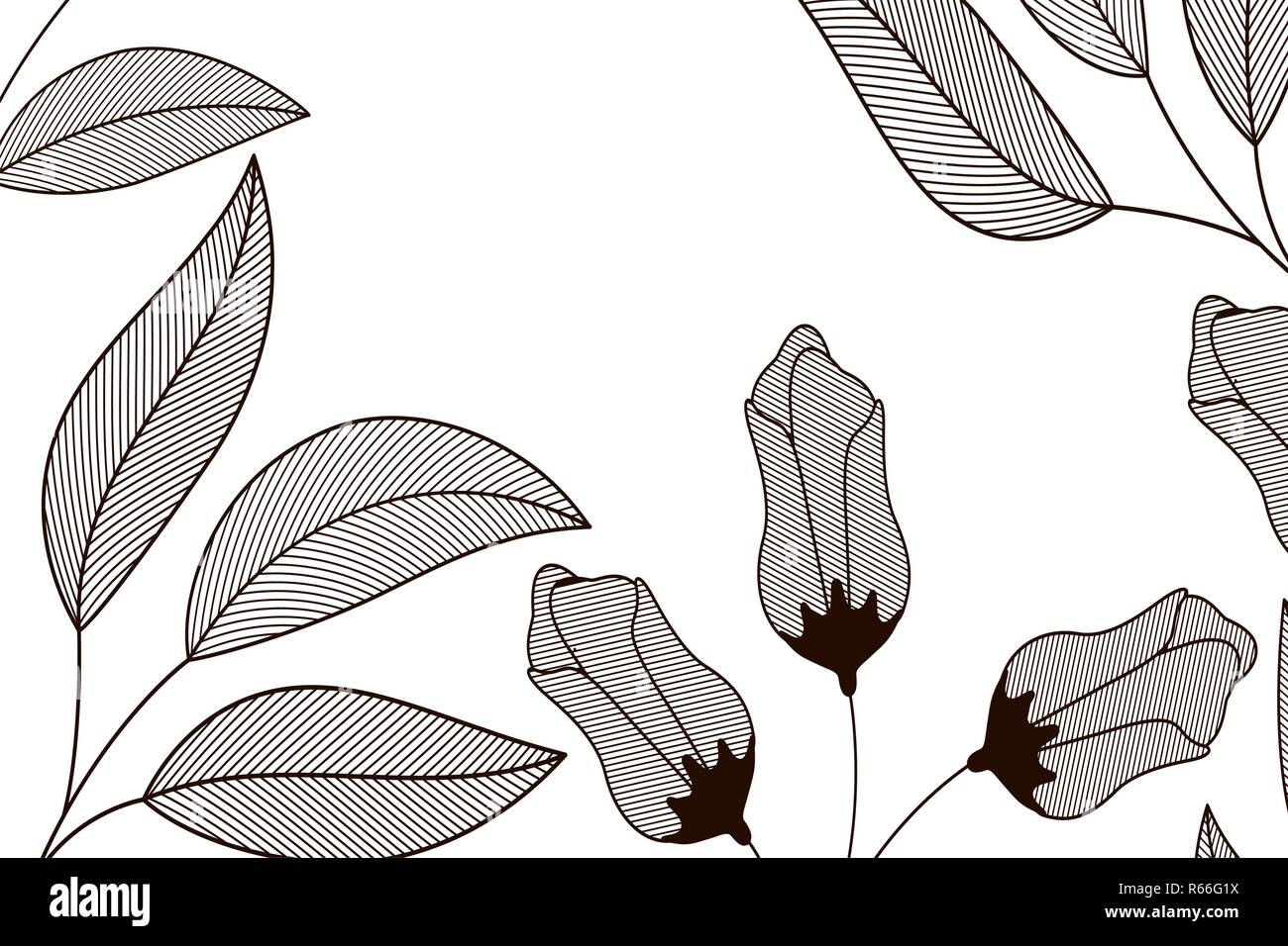 flowers with branches and leaves icon Stock Vector Image & Art - Alamy