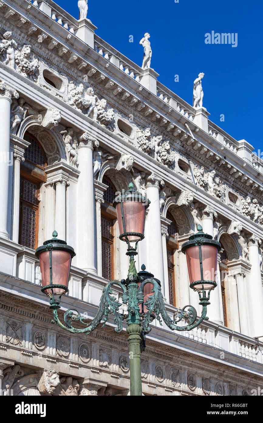 National Library of St Mark's (Biblioteca Marciana), facade, Venice ...