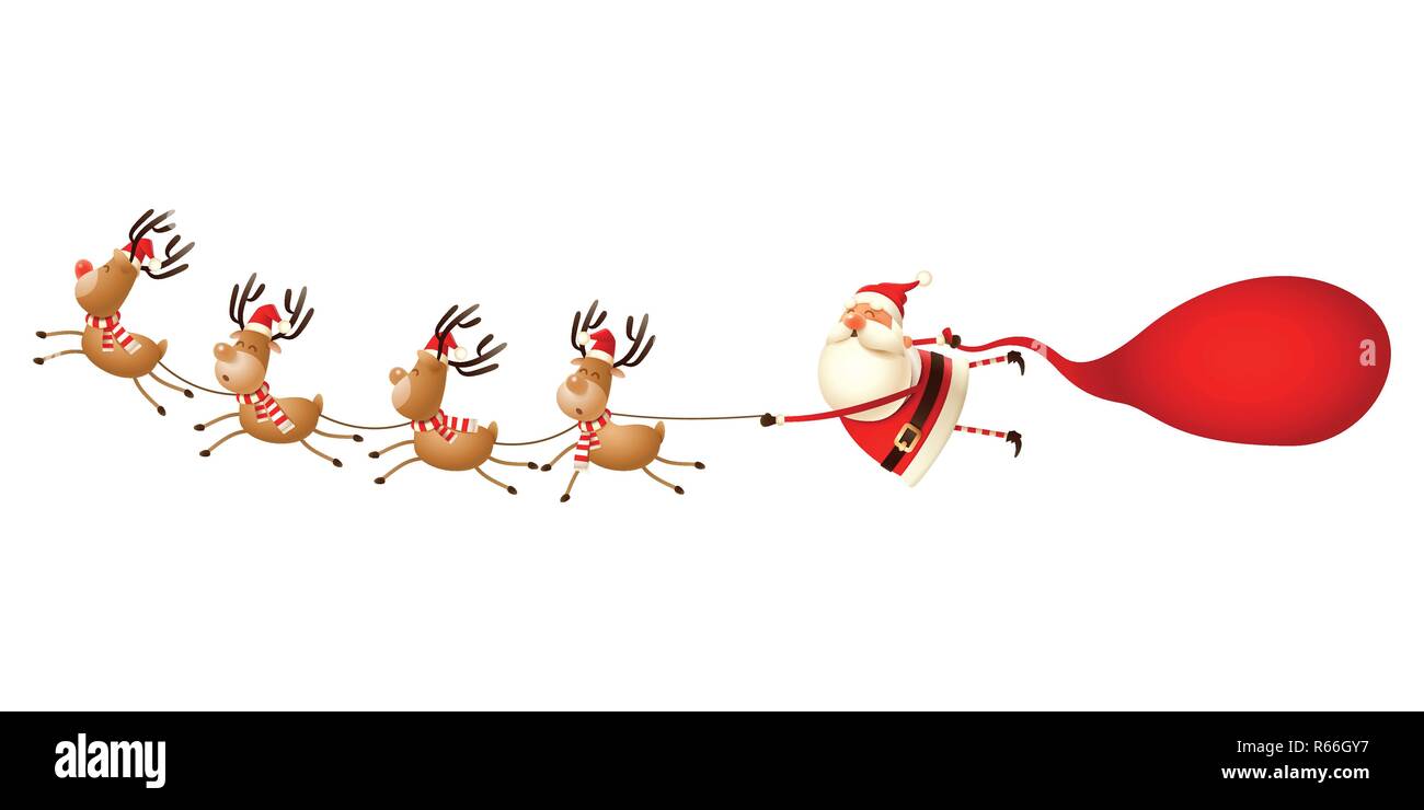 Santa claus riding on sleigh hi-res stock photography and images - Alamy