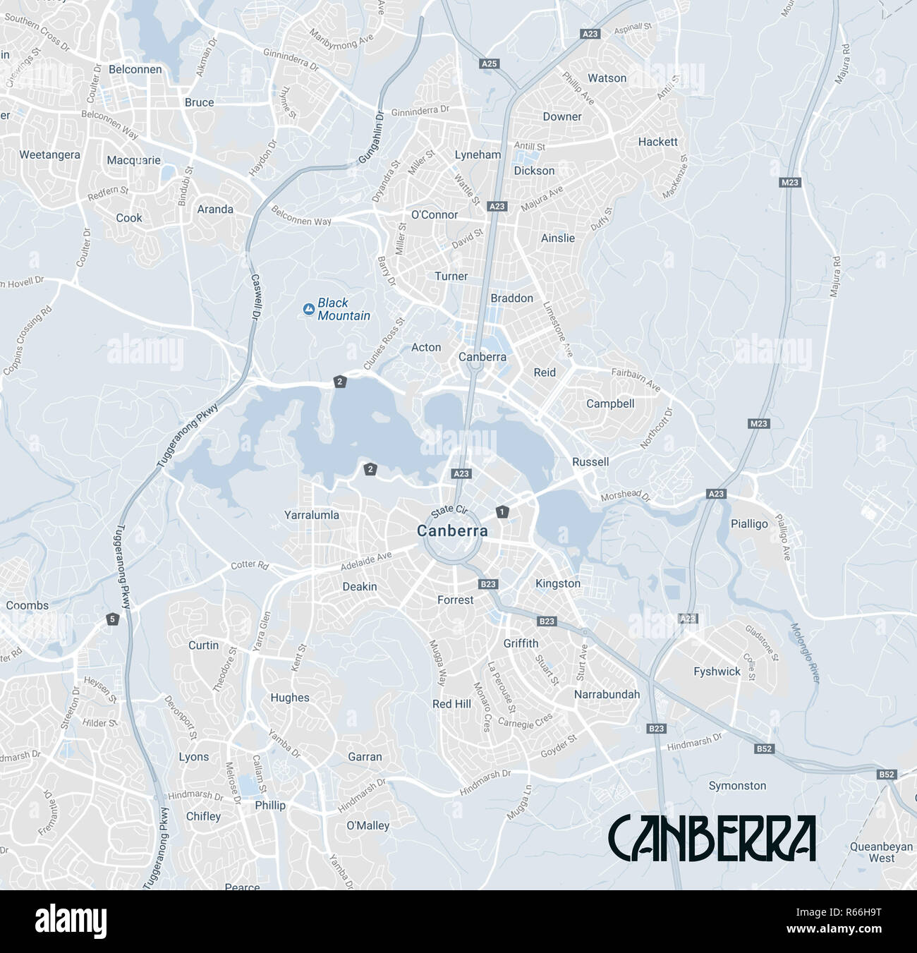 Canberra Map High Resolution Stock Photography and Images - Alamy