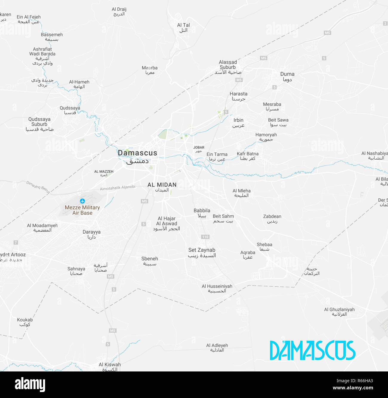 Damascus map hi-res stock photography and images - Alamy