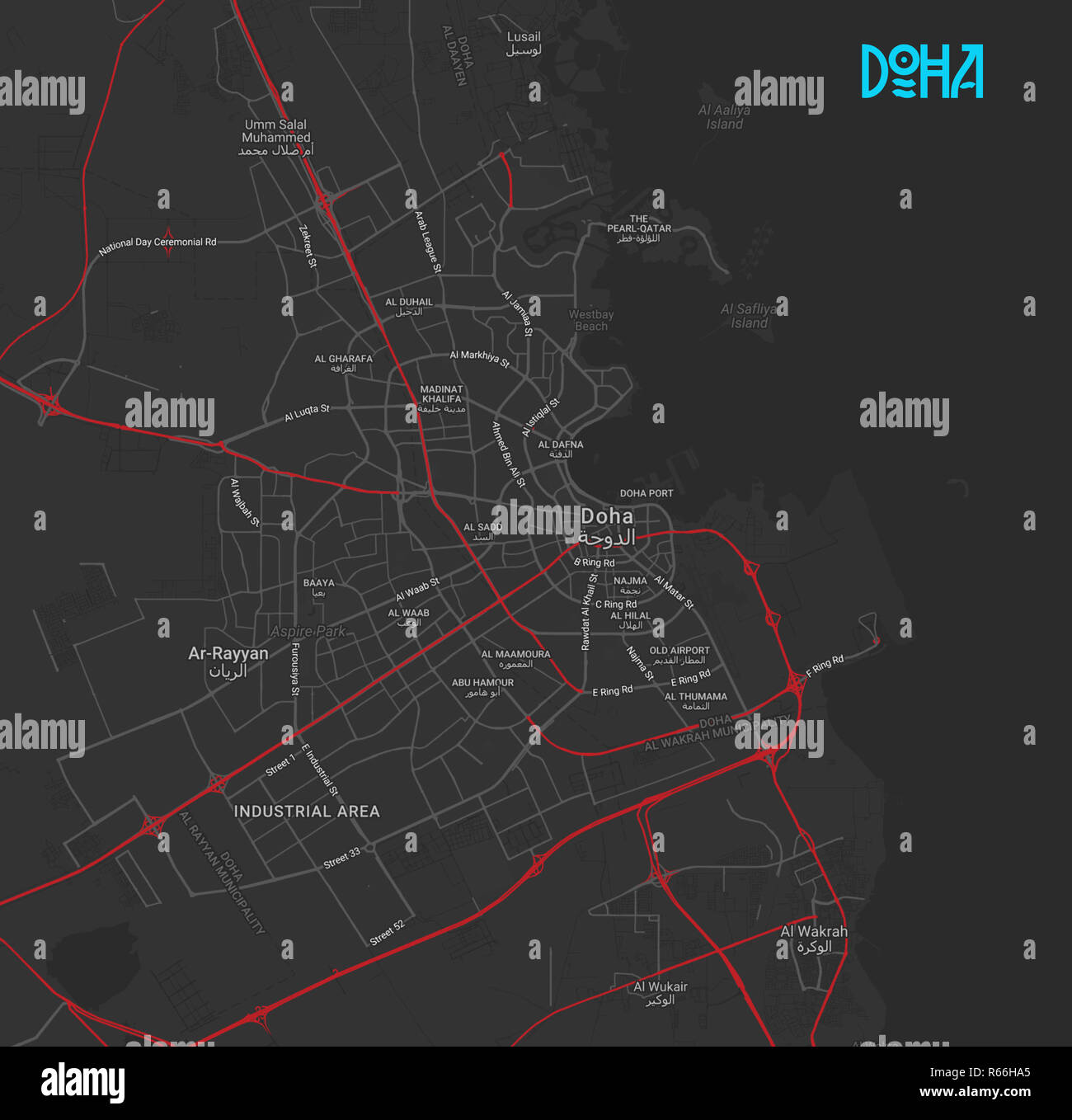 Qatar map 3d hi-res stock photography and images - Alamy