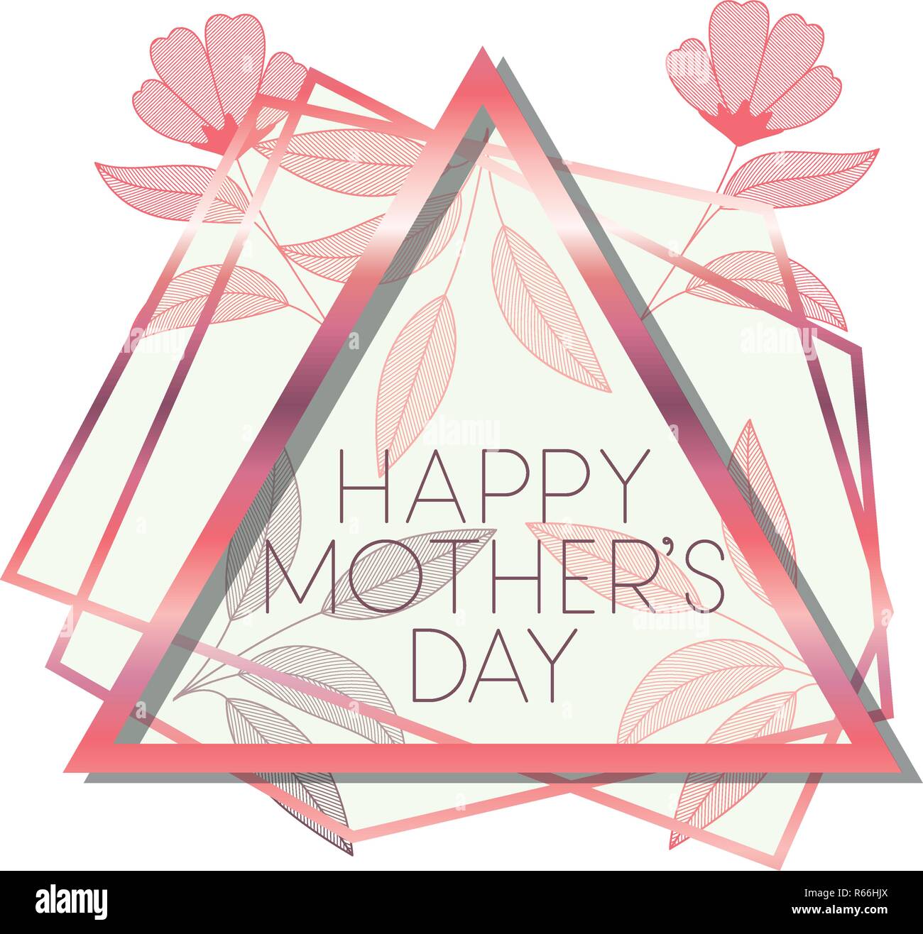 happy mother's day with pink frame triangle Stock Vector Image & Art ...