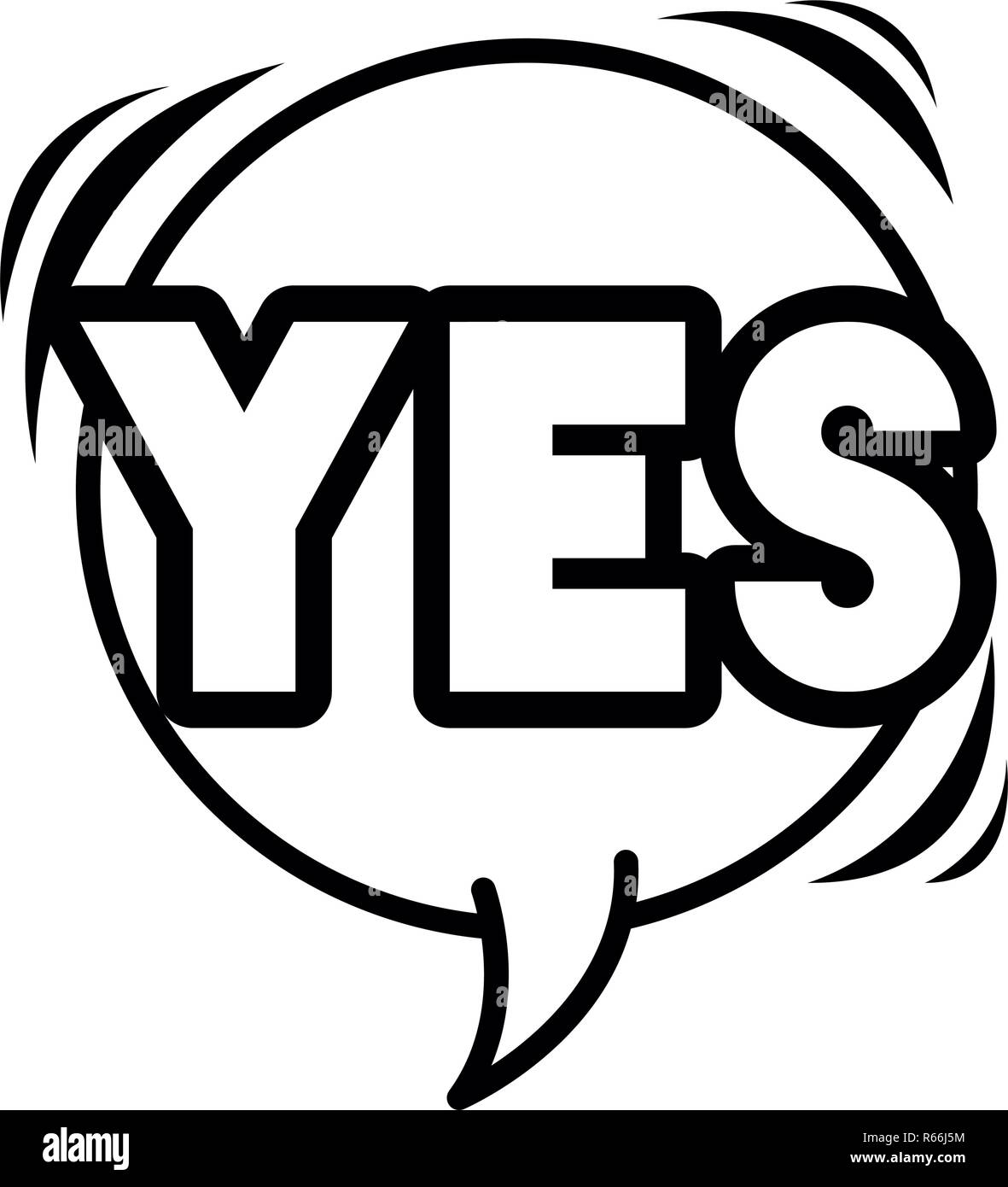 yes comic words in speech bubble isolated icon Stock Vector Image & Art ...