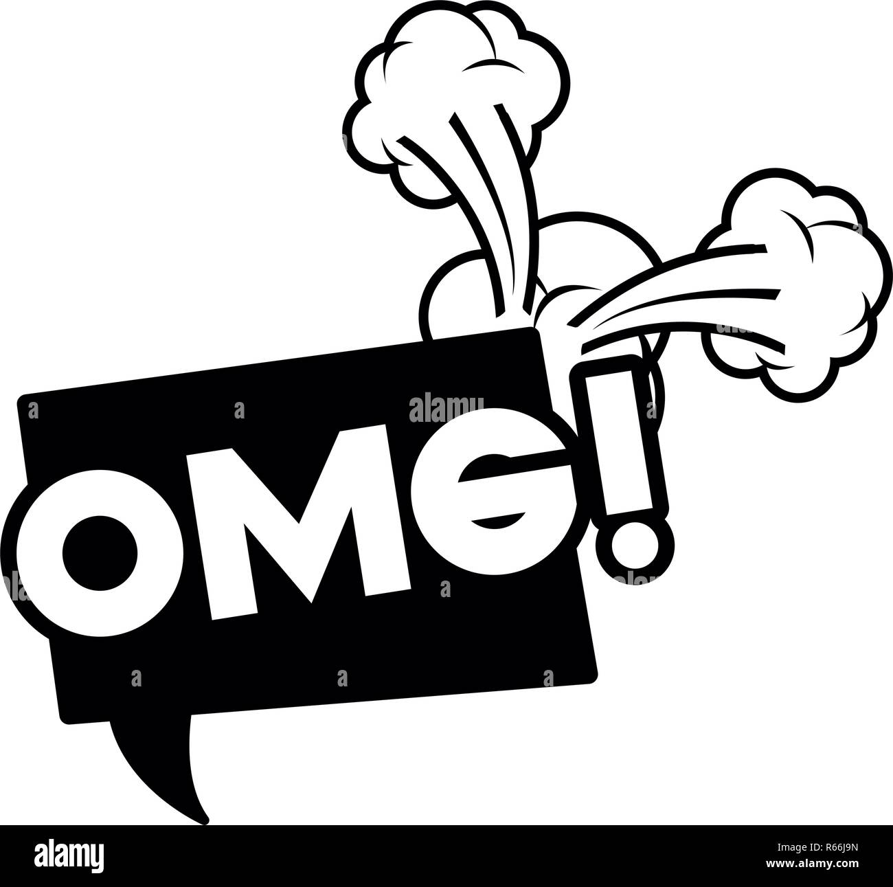 omg comic words in speech bubble isolated icon Stock Vector Image & Art - Alamy