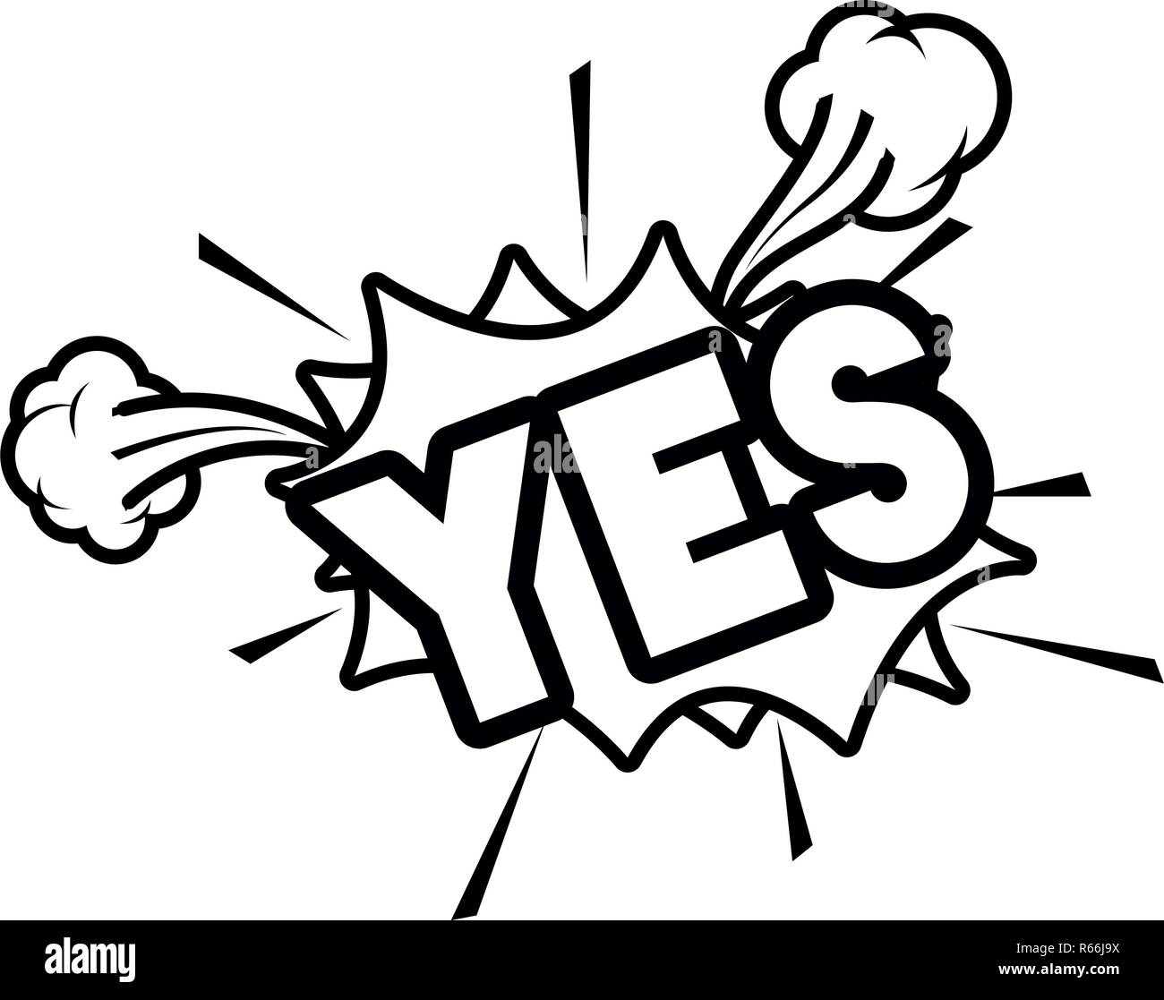 yes comic words in speech bubble isolated icon Stock Vector Image & Art ...