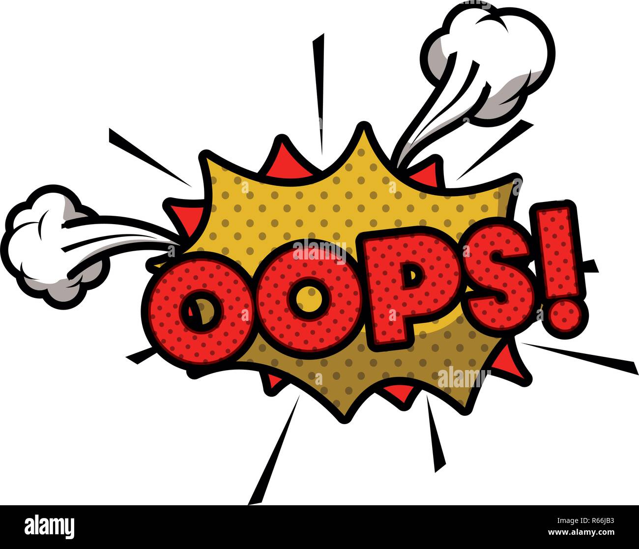 oops comic words in speech bubble isolated icon Stock Vector Image ...