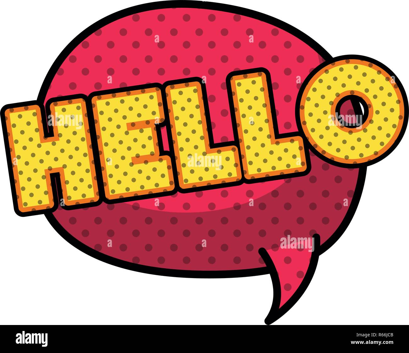 hello comic words in speech bubble isolated icon Stock Vector Image ...