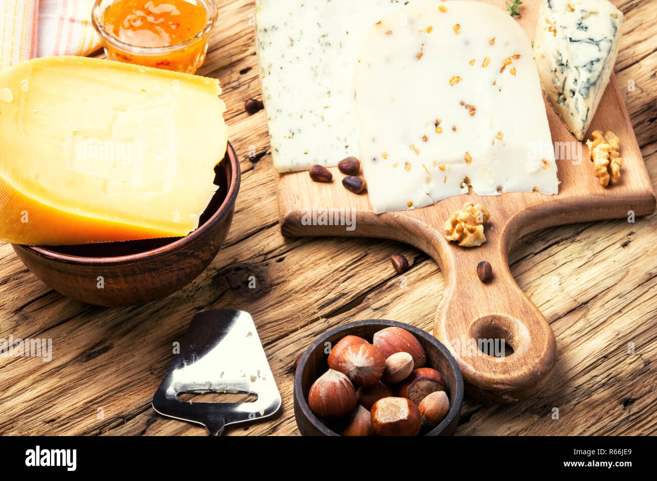 cheese with nuts Stock Photo - Alamy