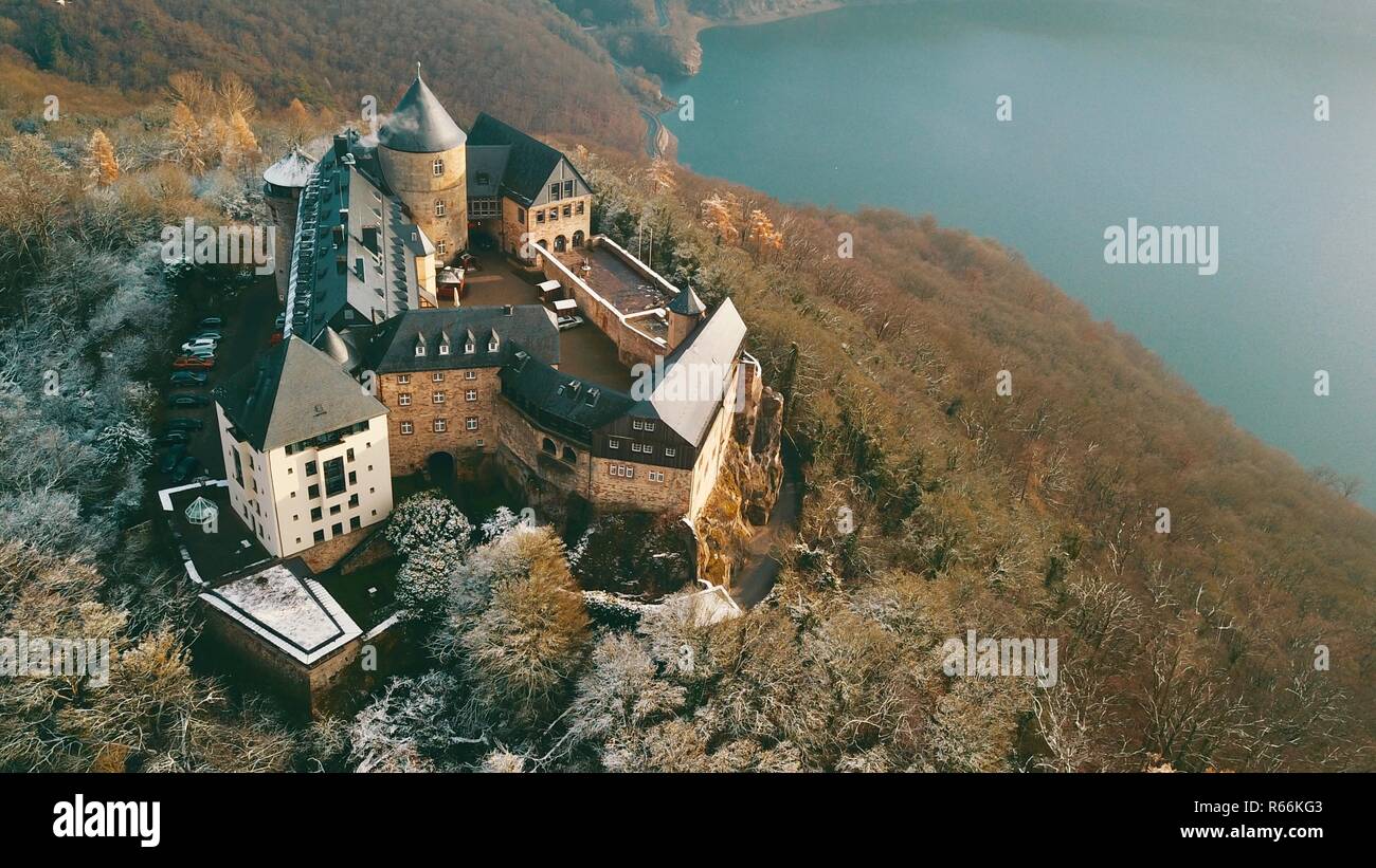 waldeck castle north hesse - aerial view Stock Photo - Alamy