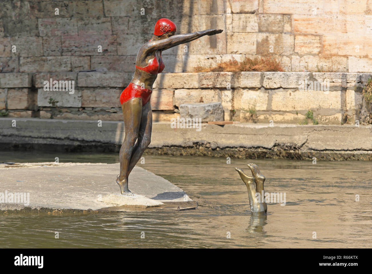 Woman swimmer at river woman swimmer at river hi-res stock photography ...