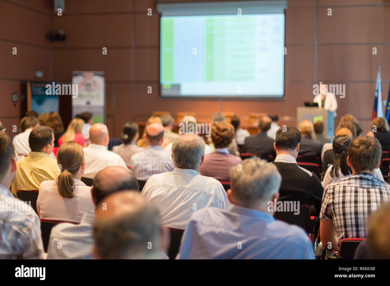 Speaker giving presentation on business conference Stock Photo - Alamy