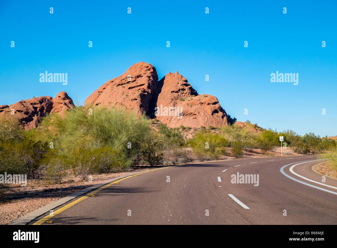 Winding road through red rocks, Phoenix, Arizona, USA Stock Photo - Alamy