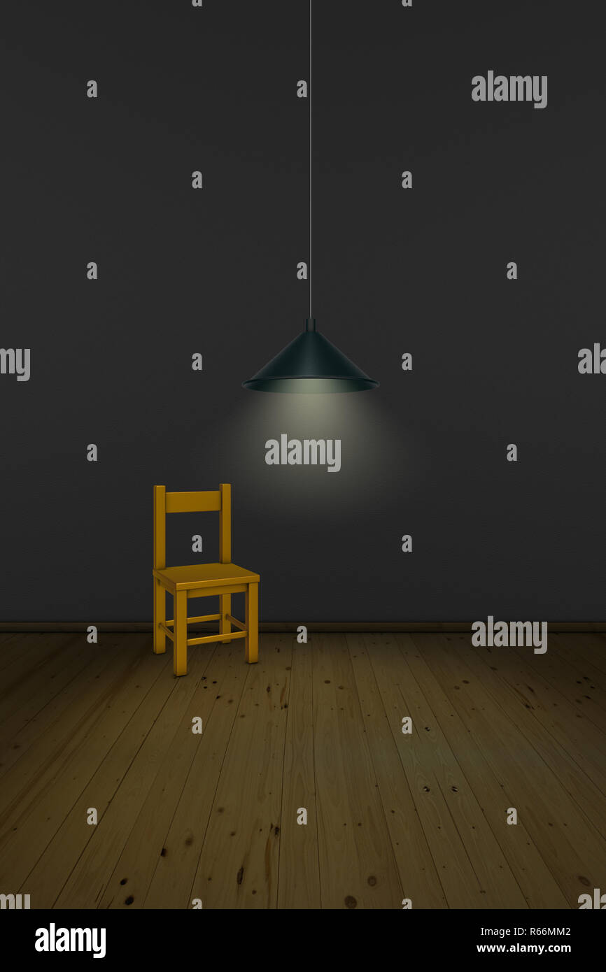 chair under a lamp Stock Photo - Alamy