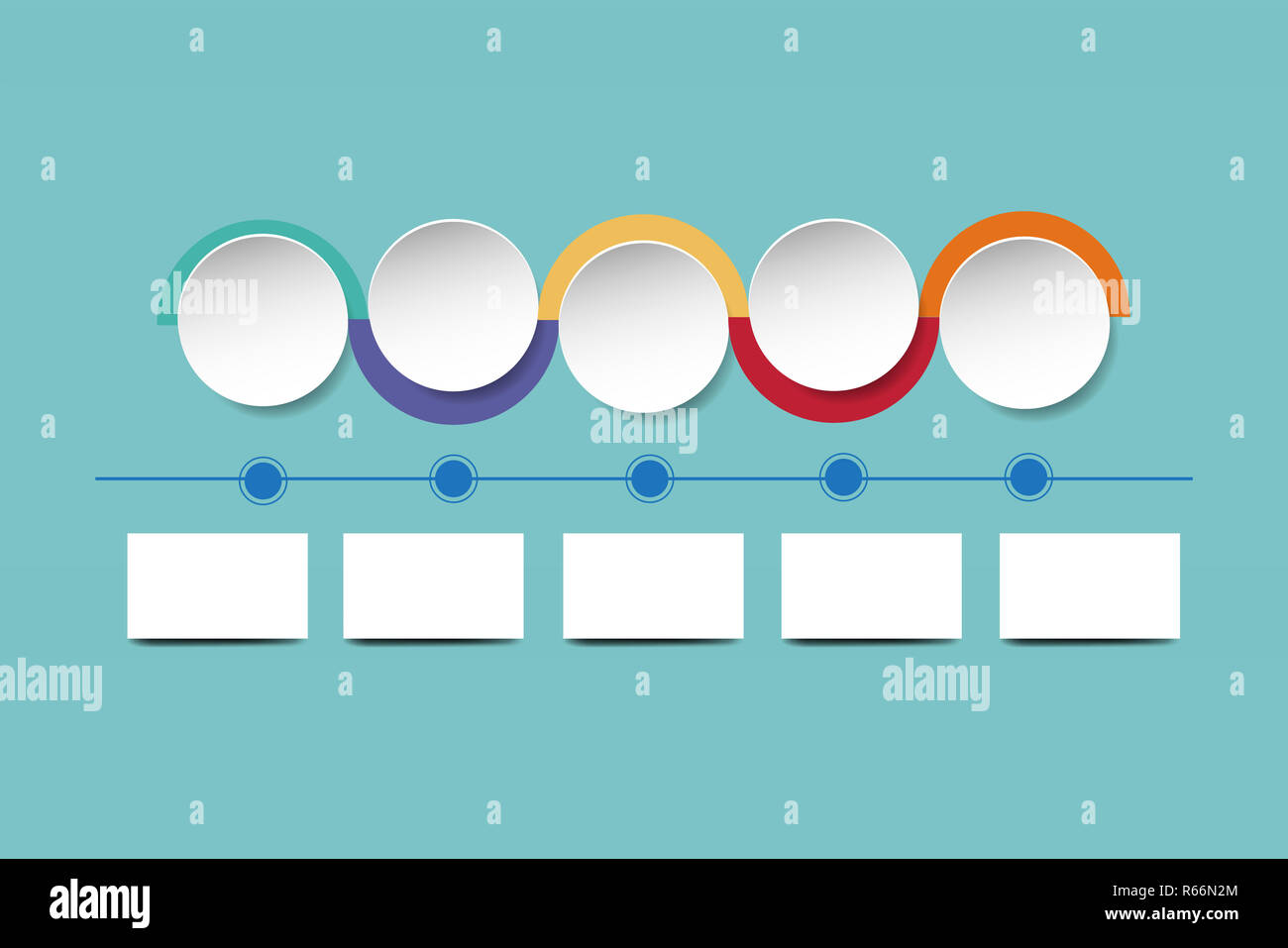 White circles with colorful edges showing organization chart Stock ...
