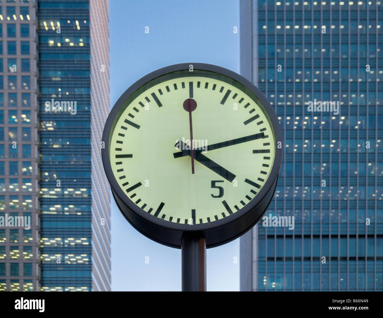 Public Clocks by Konstantin Grcic in Docklands, London, UK Stock Photo ...