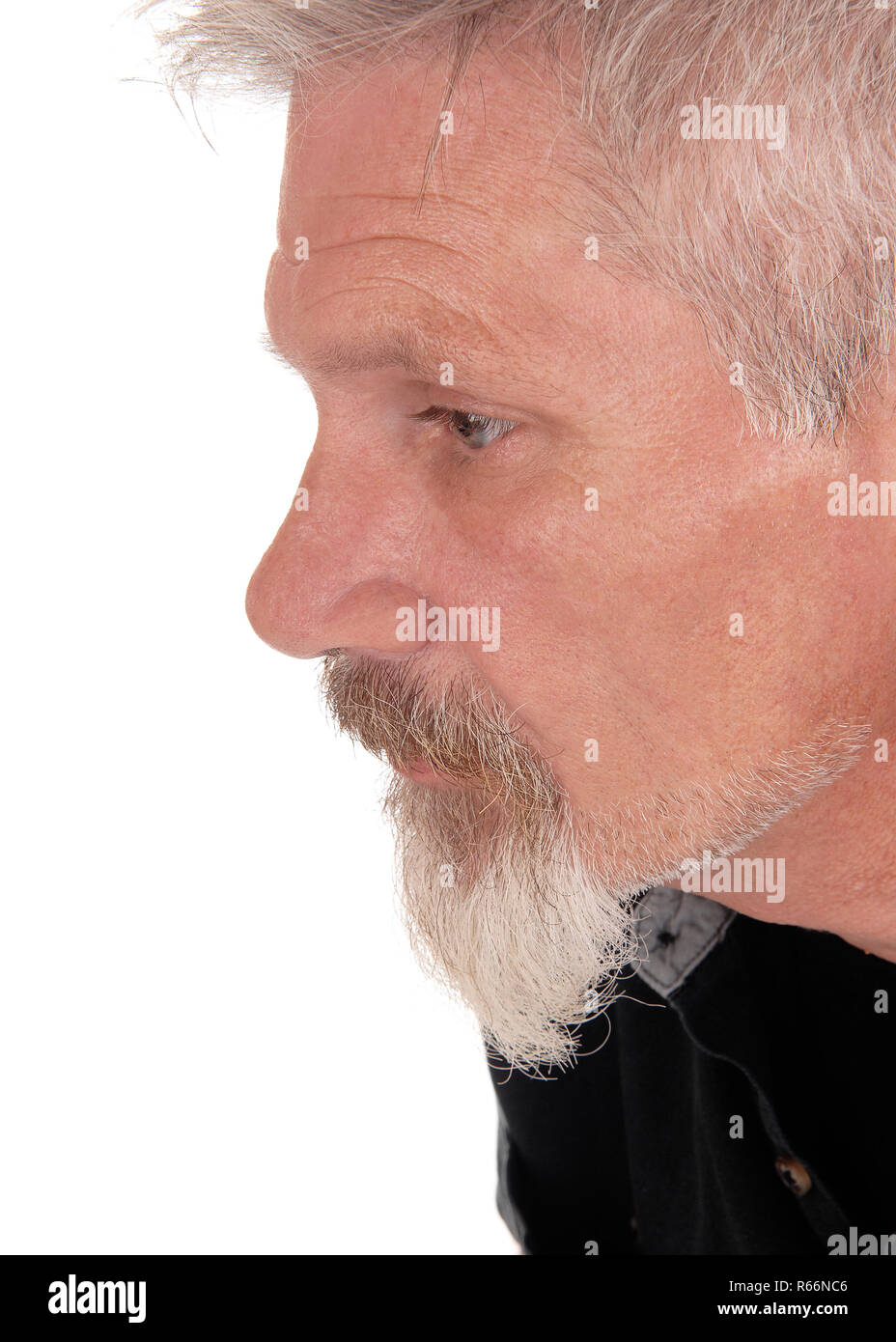 Close up portrait of a gray haired man Stock Photo - Alamy