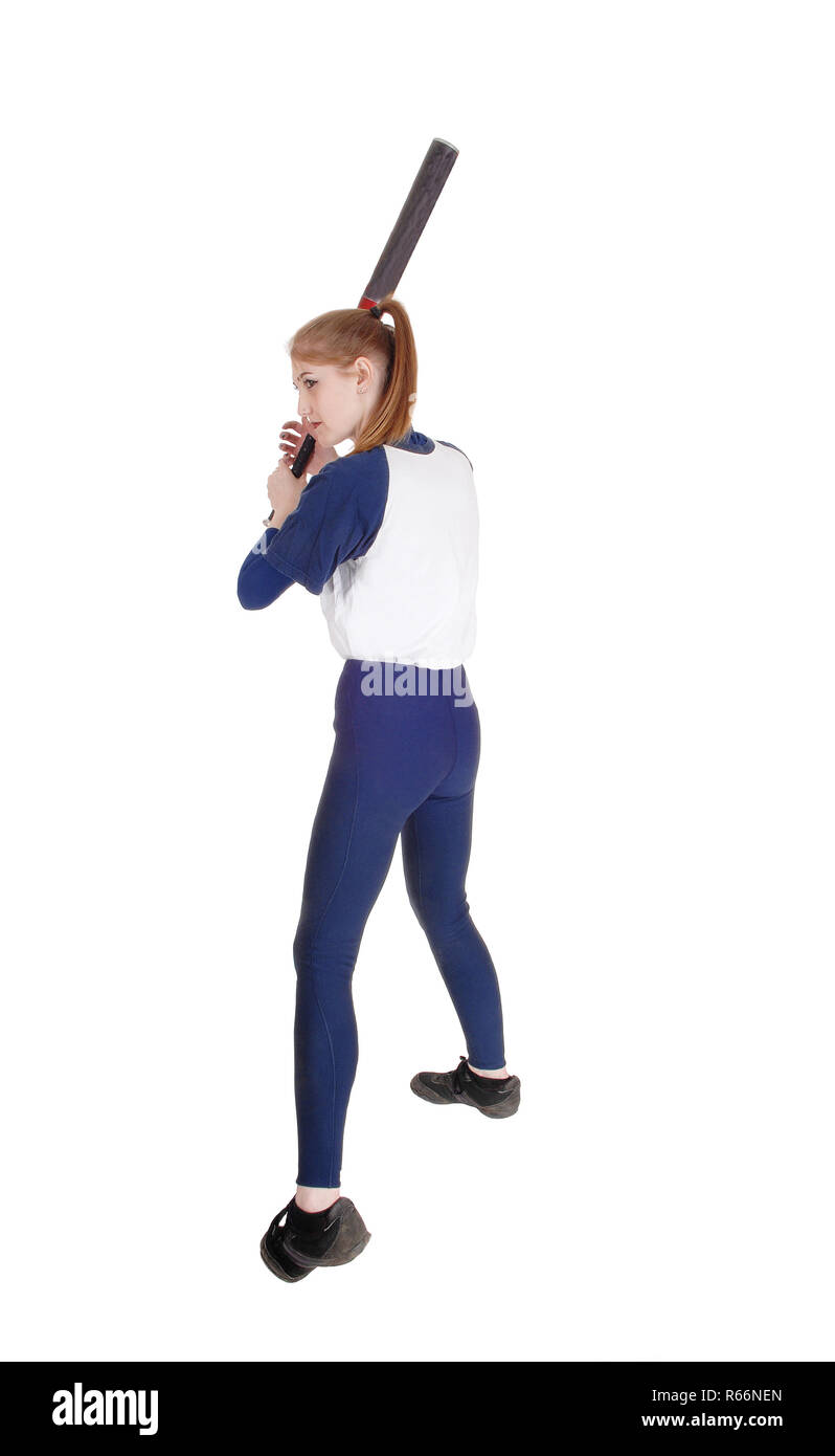 Young girl hitting softball hi-res stock photography and images - Alamy