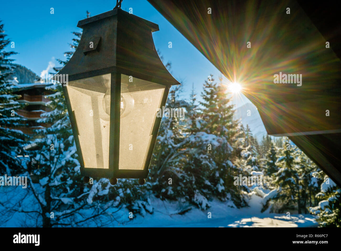 Lantern in the winter Stock Photo - Alamy
