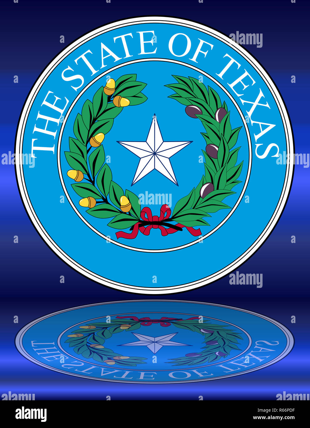 Texas State Seal Reflection Stock Photo - Alamy