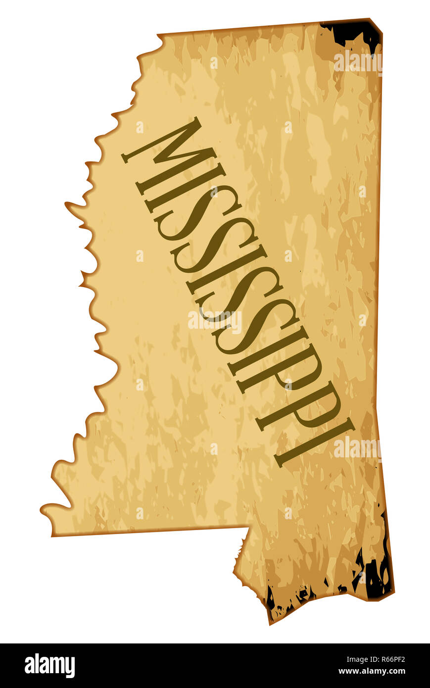 Parchment Background Mississippi Map Stock Photo - Alamy
