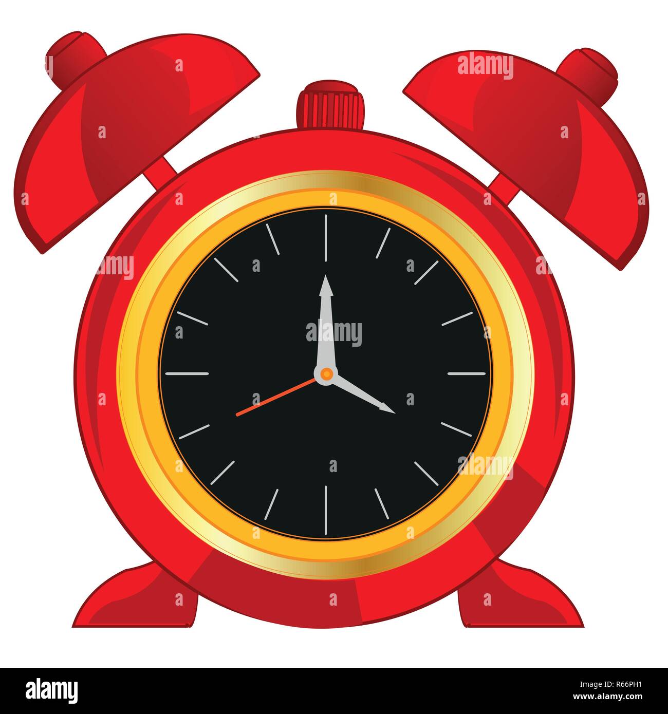 Vector illustration hours with red alarm clock Stock Vector Image & Art ...