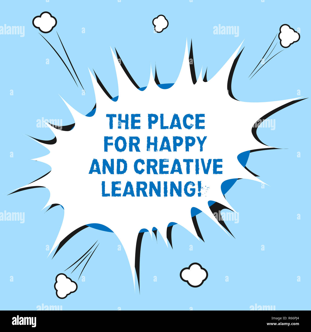 Word writing text The Place For Happy And Creative Learning. Business ...