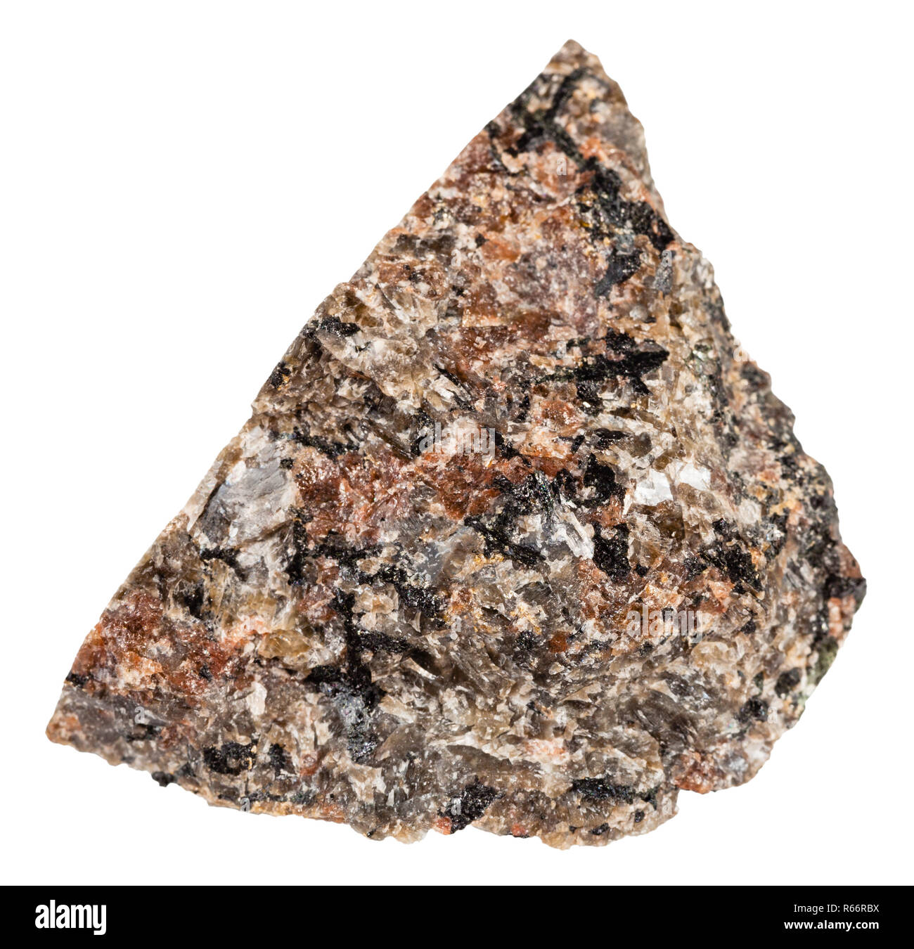 rough spreusteined urtite stone isolated on white Stock Photo - Alamy