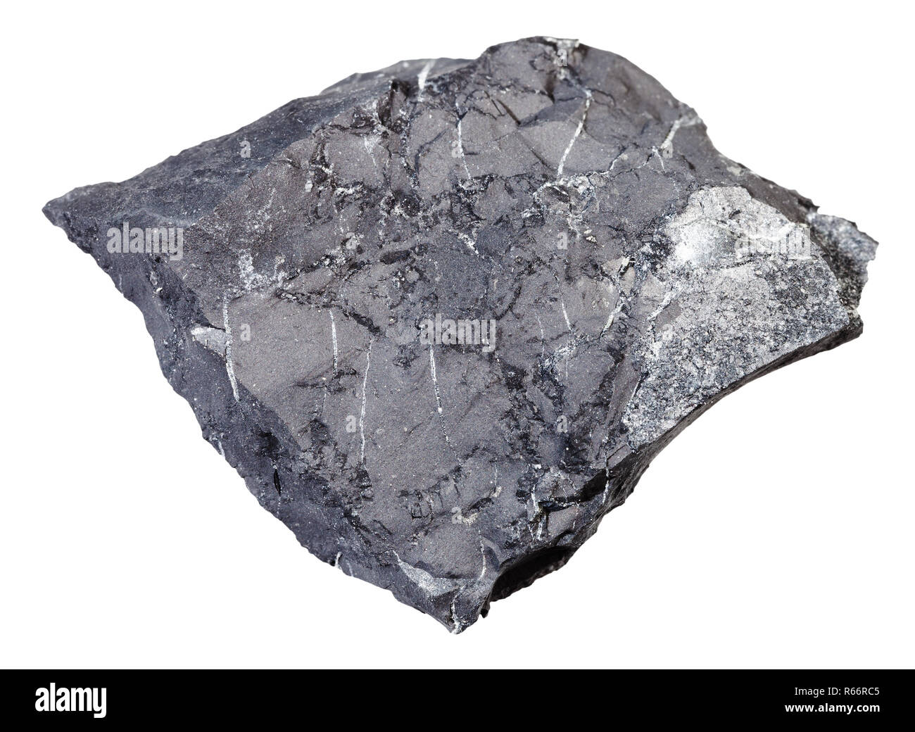 raw shungite shale stone isolated on white Stock Photo - Alamy