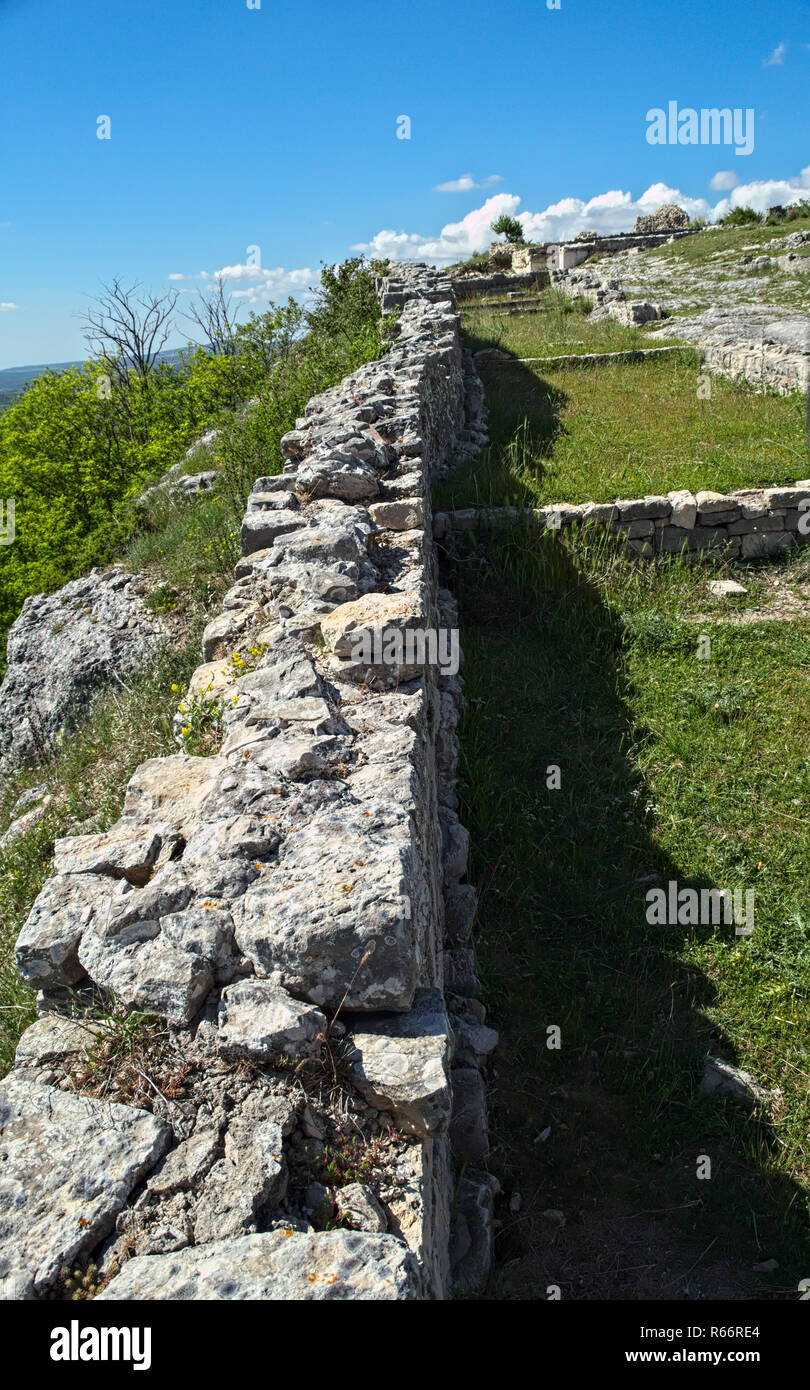 Remains of stone wall on Bribir fortress, Dalmatia Stock Photo - Alamy