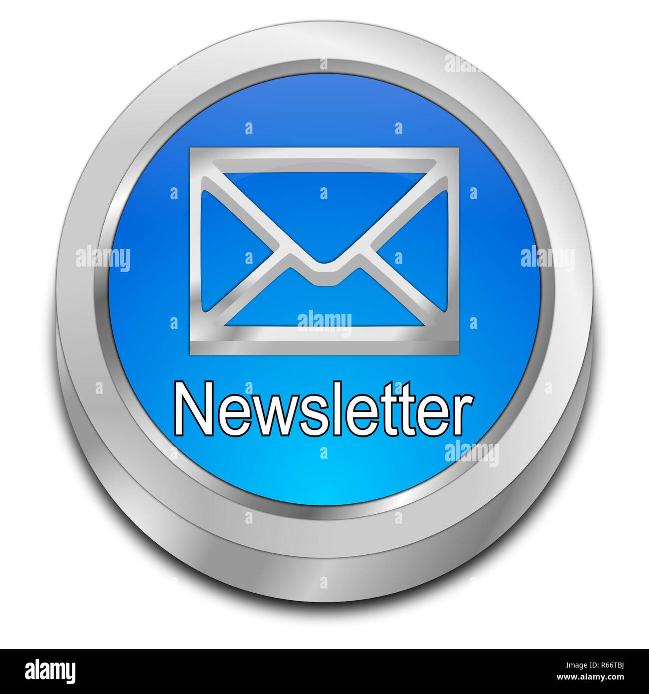 glossy blue Newsletter Button - 3D illustration Stock Photo - Alamy