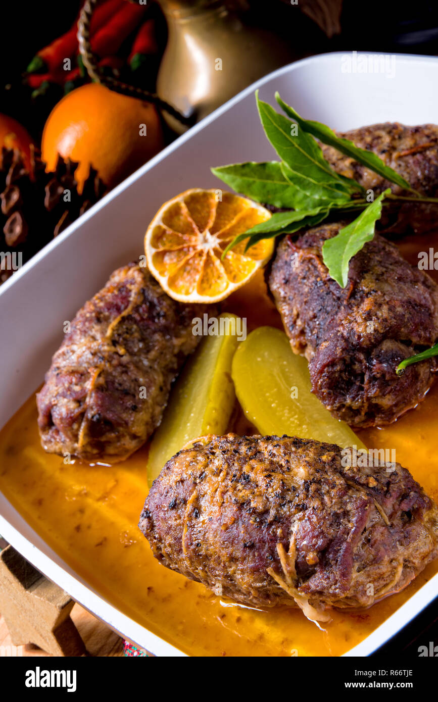 beef rolls from the oven Stock Photo - Alamy