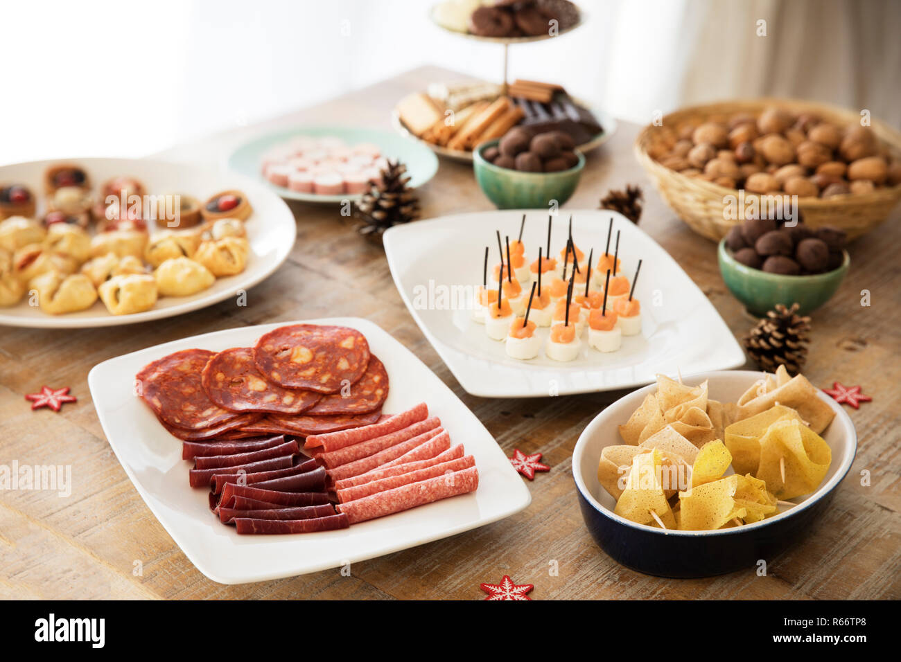 Meat Platter at Holiday Buffet Stock Photo - Alamy