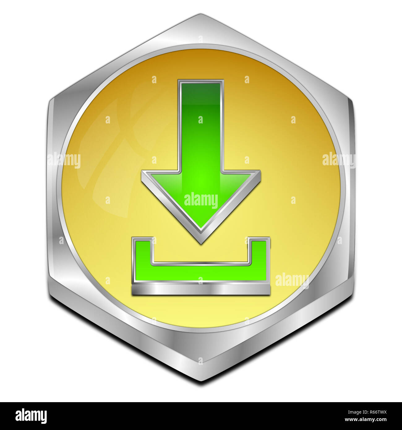 decorative golden Download button - 3D illustration Stock Photo - Alamy