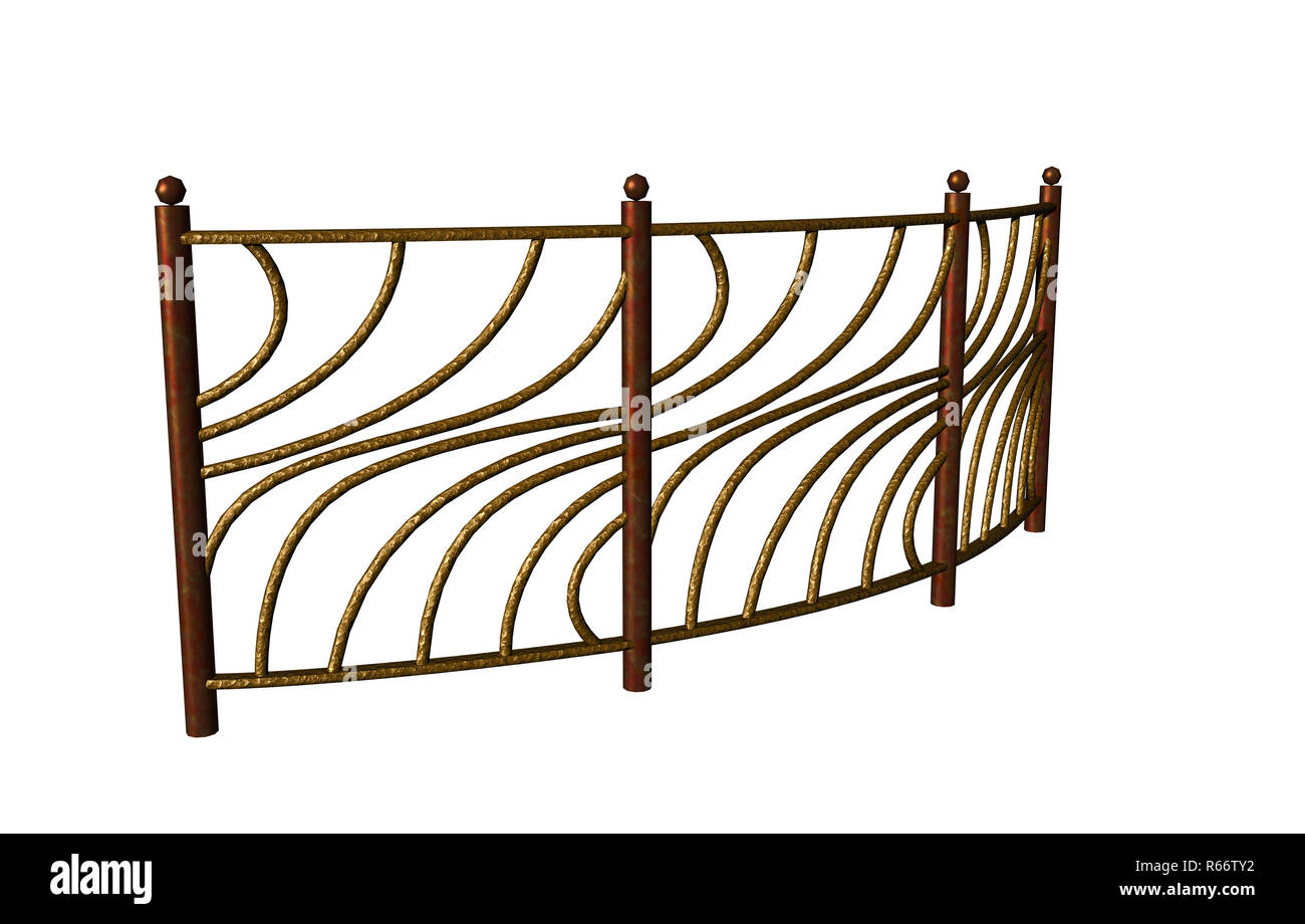 ornate metal fence made of wrought iron isolated Stock Photo - Alamy