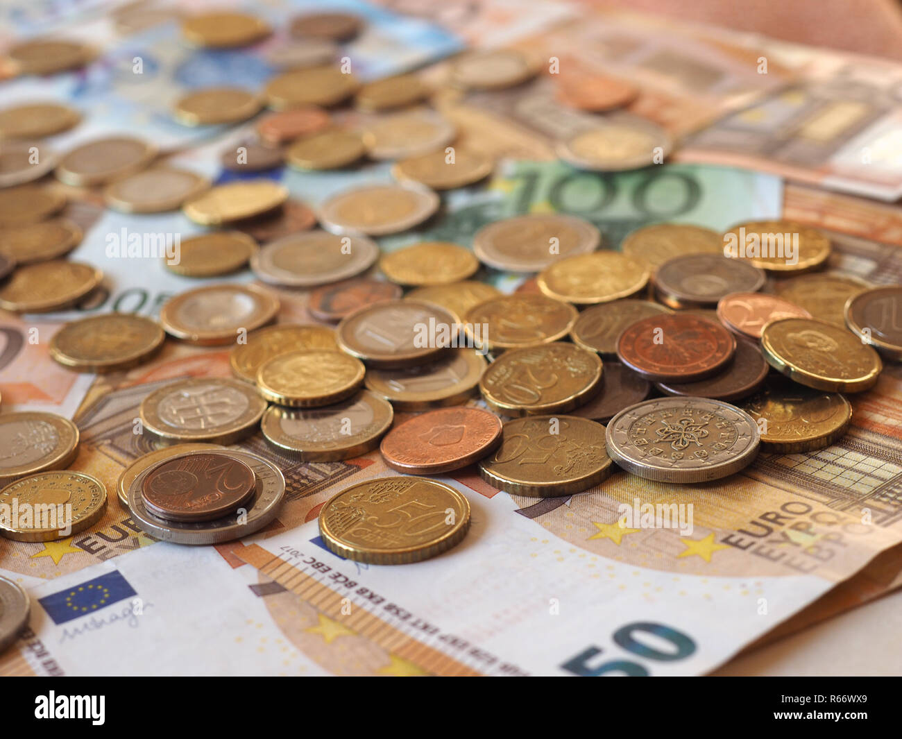 Euro notes and coins, European Union Stock Photo - Alamy